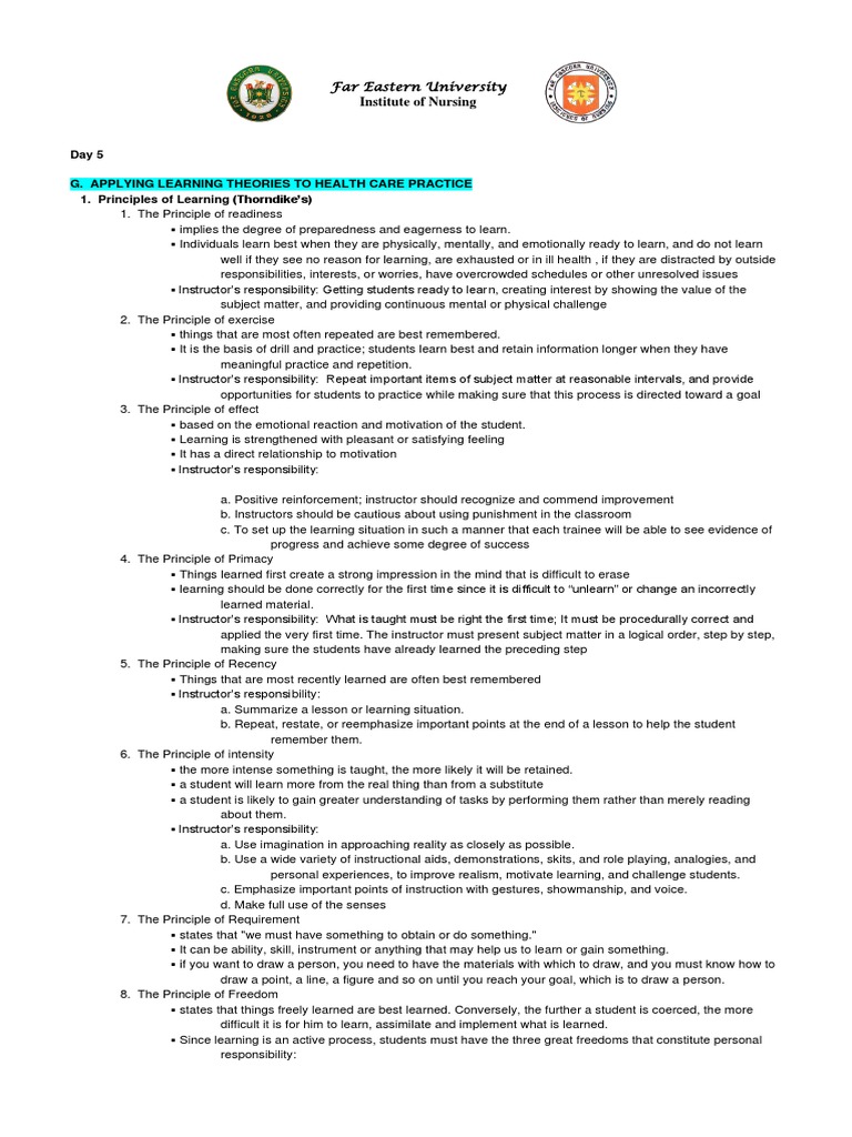 HE Module 2 Day 5 6 7 Handouts | PDF | Learning | Reinforcement