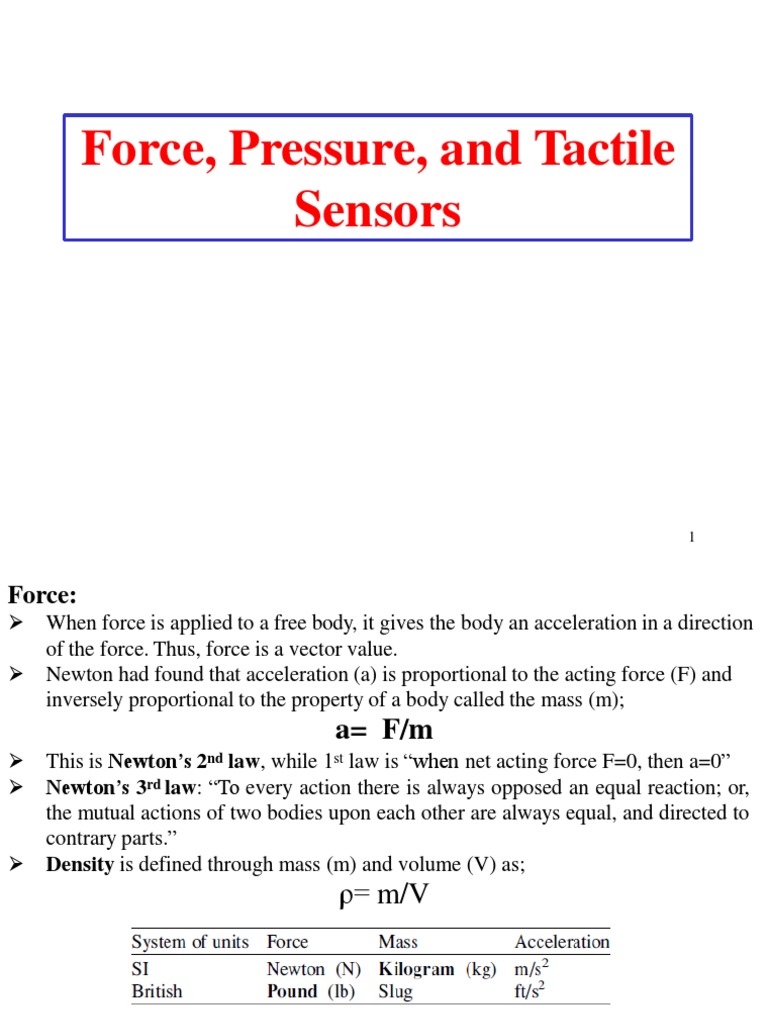 Force Sensors | PDF | Force | Pressure Measurement