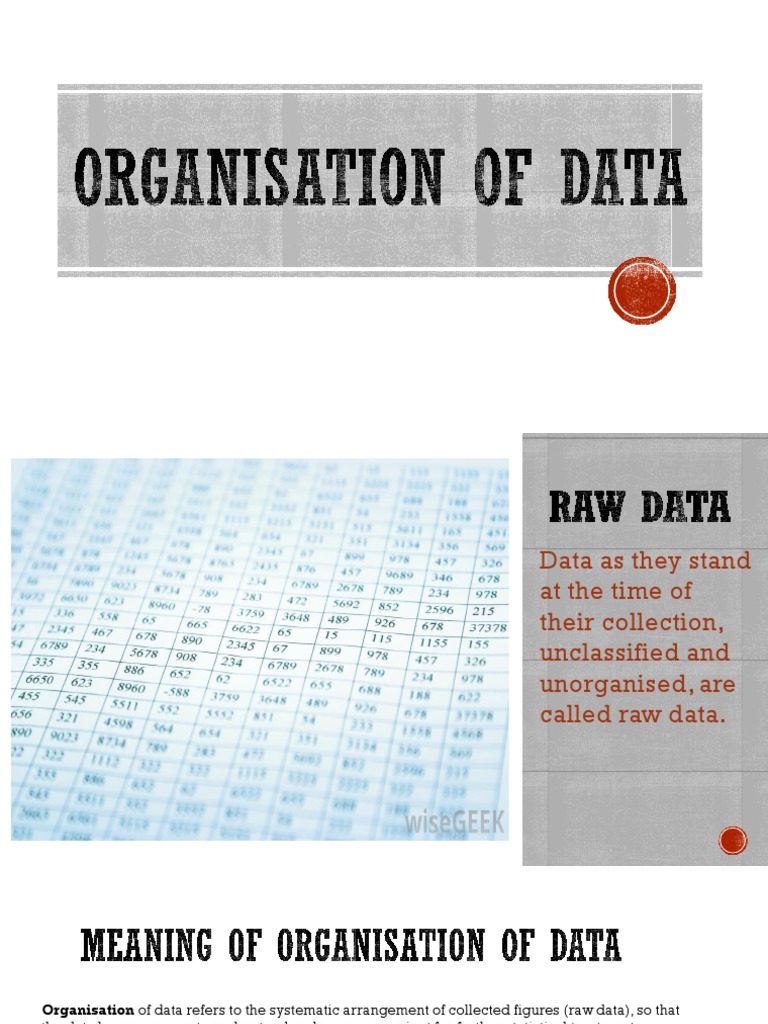 Organization of Data in Class 11 | PDF | Probability Distribution ...