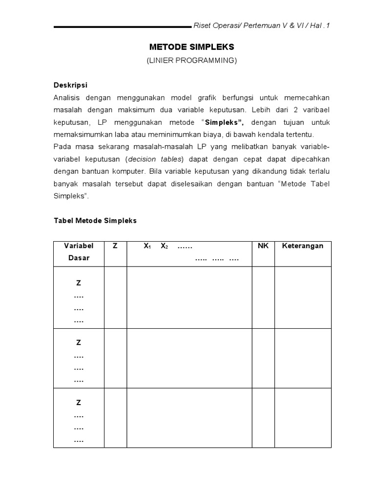 Riset Ops 05 06 Simplek | PDF