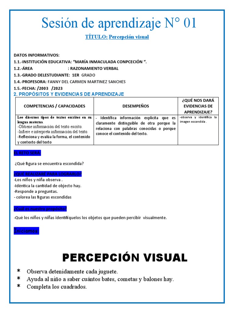 Sesión de Aprendizaje N 2 | PDF | Aprendizaje | Información