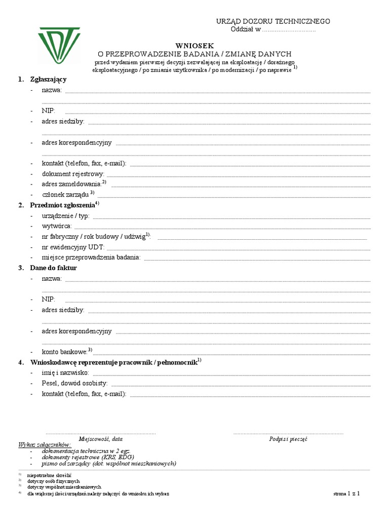 Wniosek Udt | PDF
