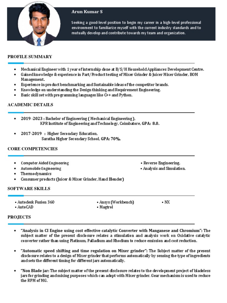 ArunKumar S Resume | PDF