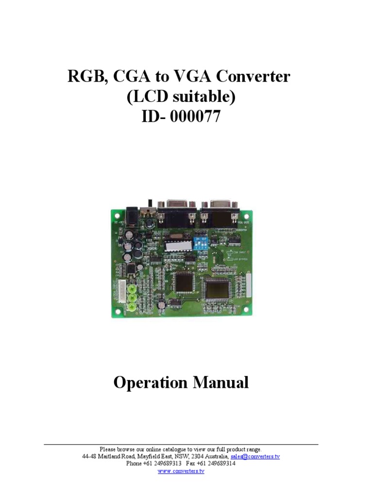 050415-RGB, CGA To VGA-LCD Suitable - 269 | PDF | Information And ...