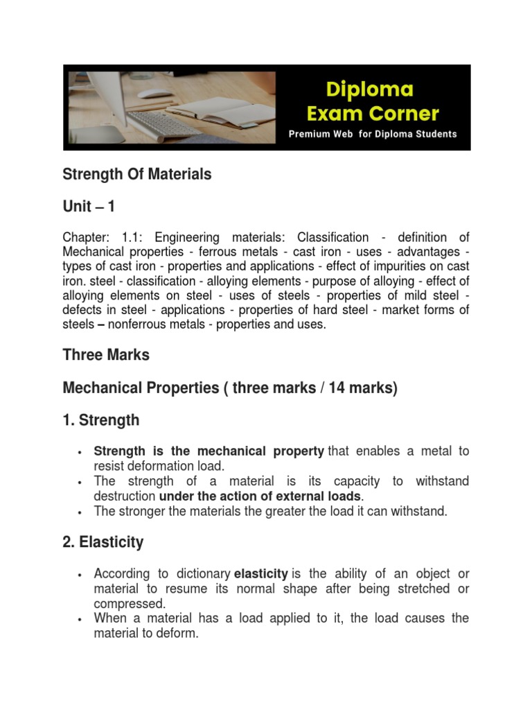 Strength of Materials | PDF | Deformation (Engineering) | Ductility