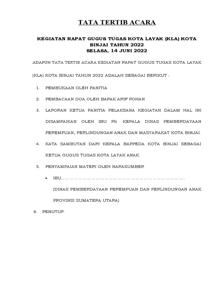 Tata Tertib Acara | PDF
