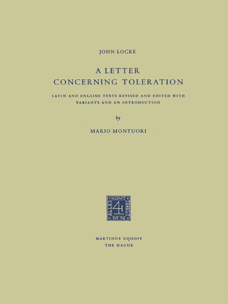 A Letter Concerning Toleration by John Locke | PDF
