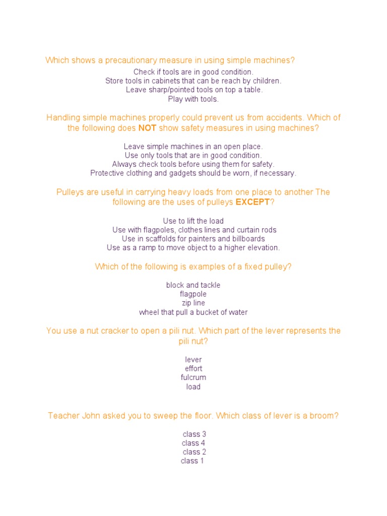 Summative Test Simple Machines | PDF | Machines | Lever