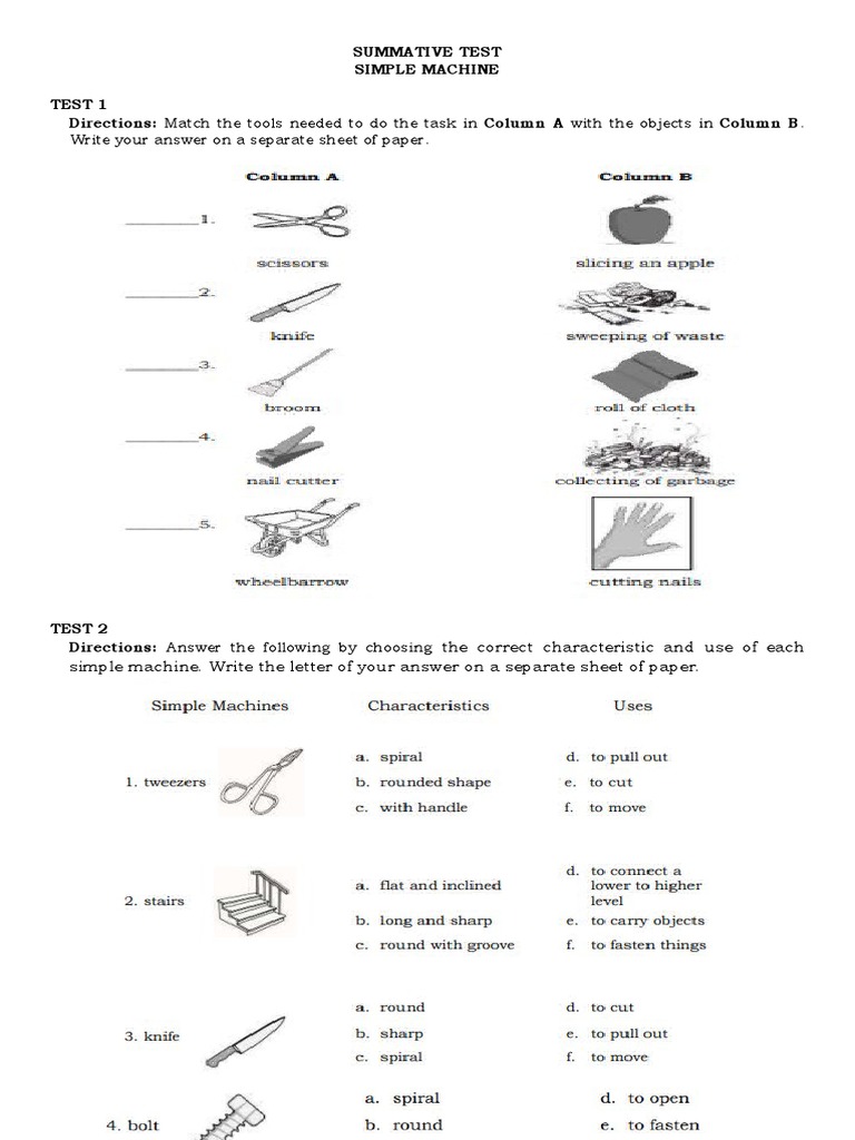 Summative Test Simple Machine | PDF | Machines | Wheel