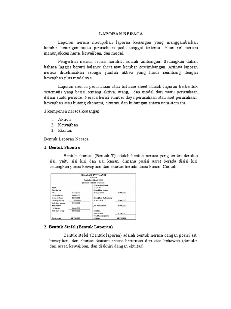 Resume Laporan Neraca | PDF