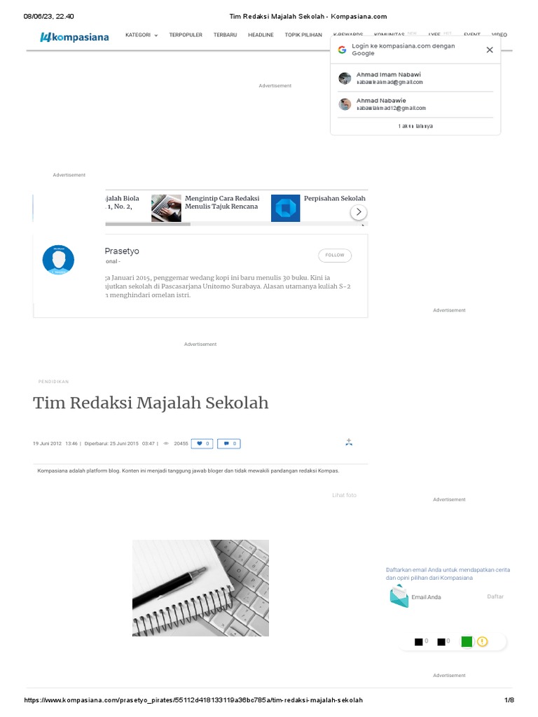 Struktur dan Tim Redaksi Majalah Sekolah | PDF