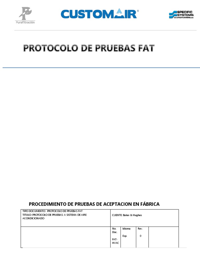 Protocolo Pruebas Fat Baker P1272 | PDF | Calibración | Bienes ...