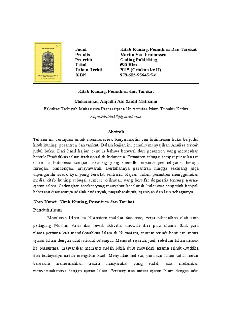 Analisis Kitab Kuning dan Pesantren | PDF | Agama & Spiritualitas