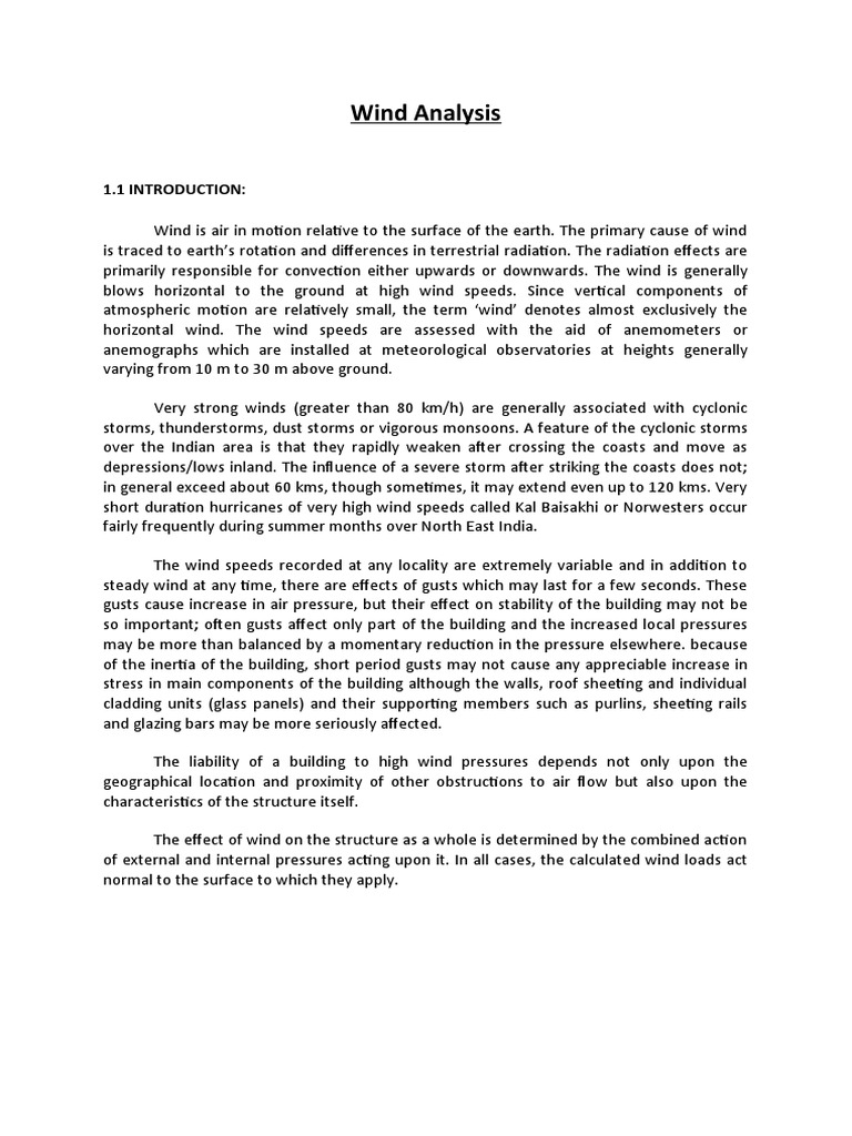 Wind Analysis | PDF | Wound | Wind Speed
