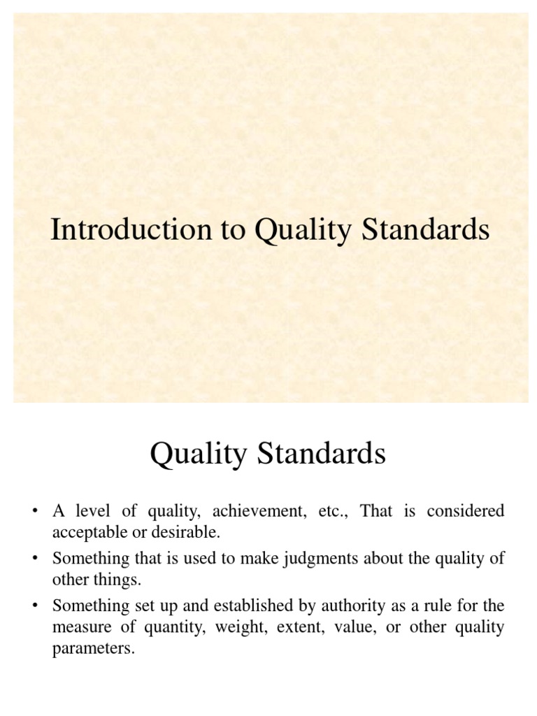 Quality Standards | PDF | International Organization For Standardization | Iso 9000