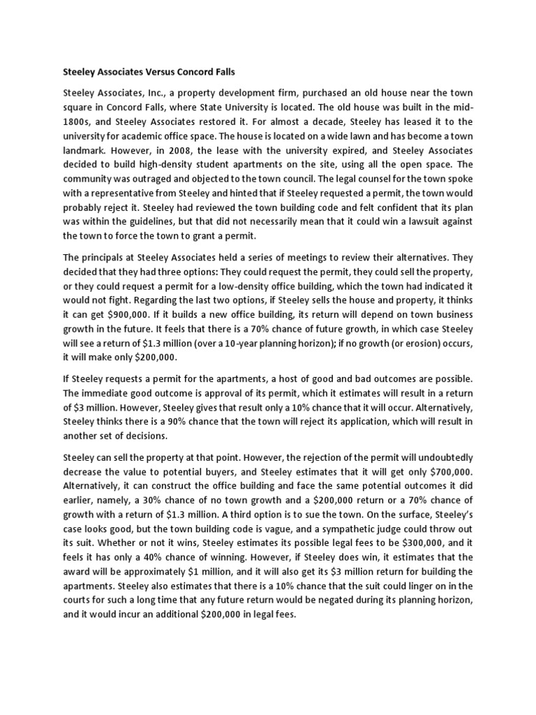 Steeley Associates Versus Concord Falls | PDF | Finance & Money ...