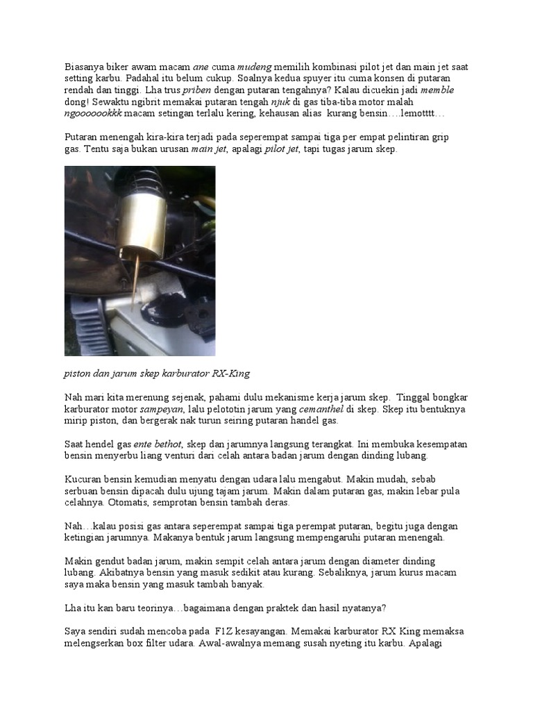 Setting Karburator | PDF