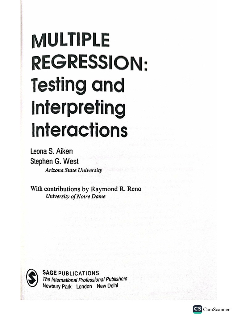 1991-Multiple Regression Testing and Interpreting | PDF | Regression ...