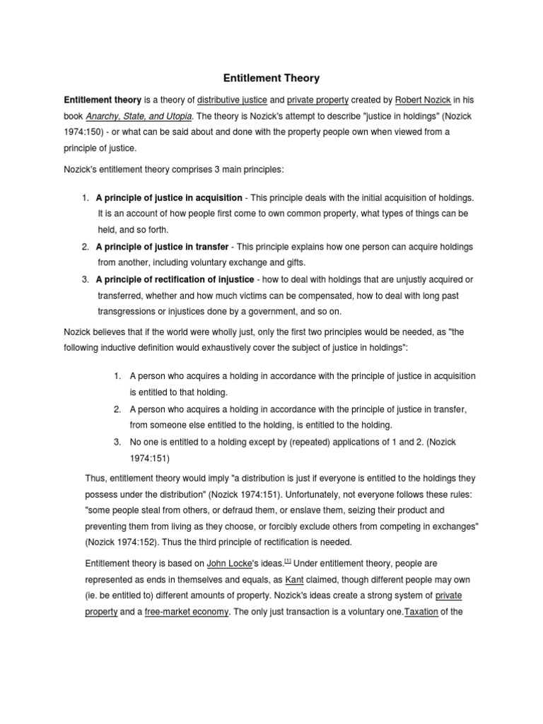 Entitlement Theory | PDF | Political Science | Philosophical Movements