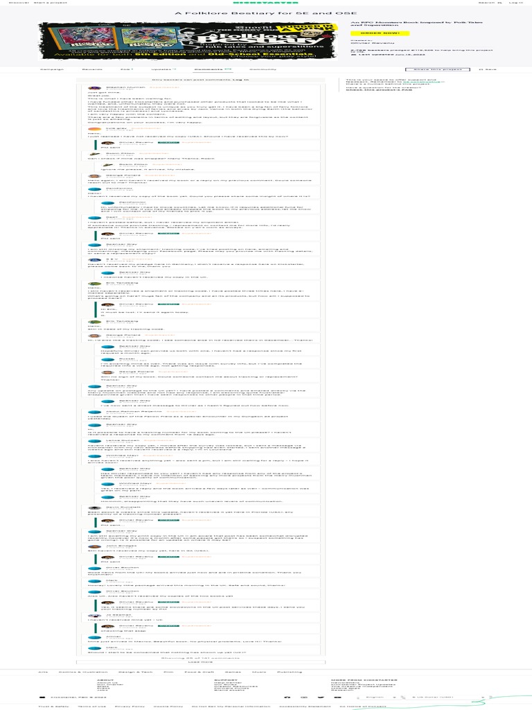 A Folklore Bestiary Project Updates | PDF | Kickstarter