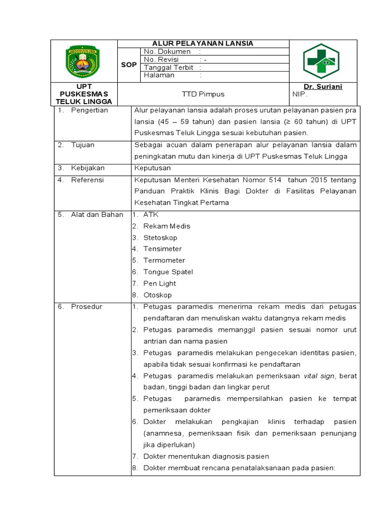 Sop Alur Pelayanan Lansia | PDF
