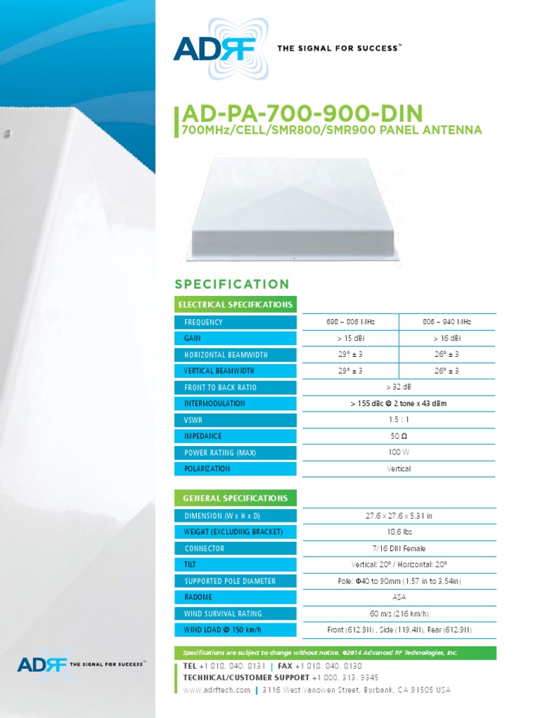 AD PA 700 900 DIN Datasheet | PDF