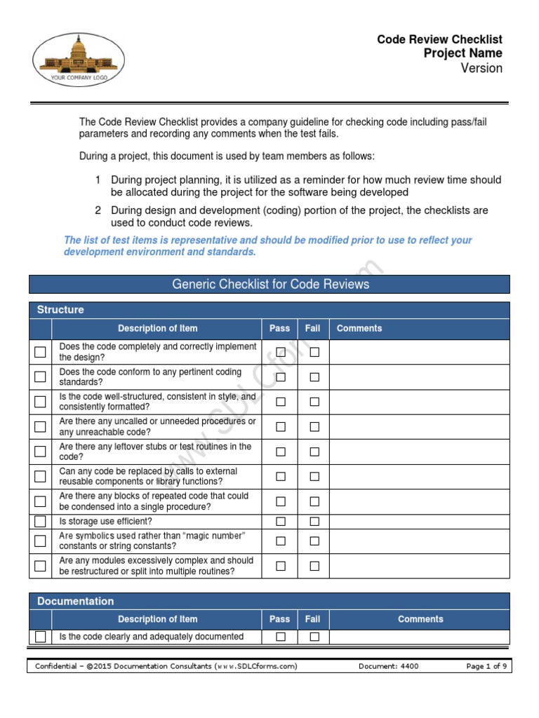 Code Review Checklist Pdf Control Flow Pointer Computer Programming