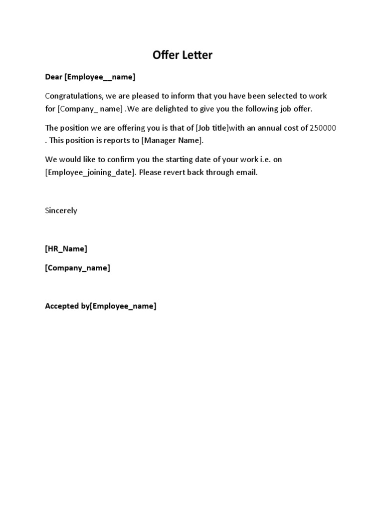 Offer Letter, Appointment Letter | PDF