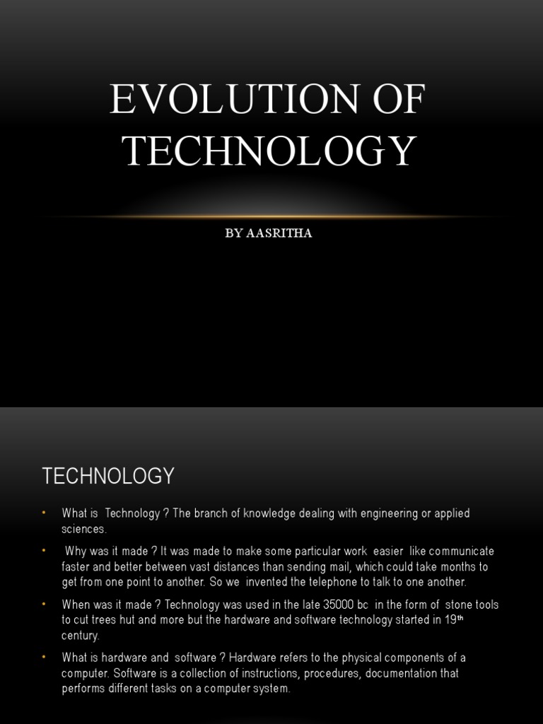 Evolution of Technology Overview | PDF | Technology & Engineering
