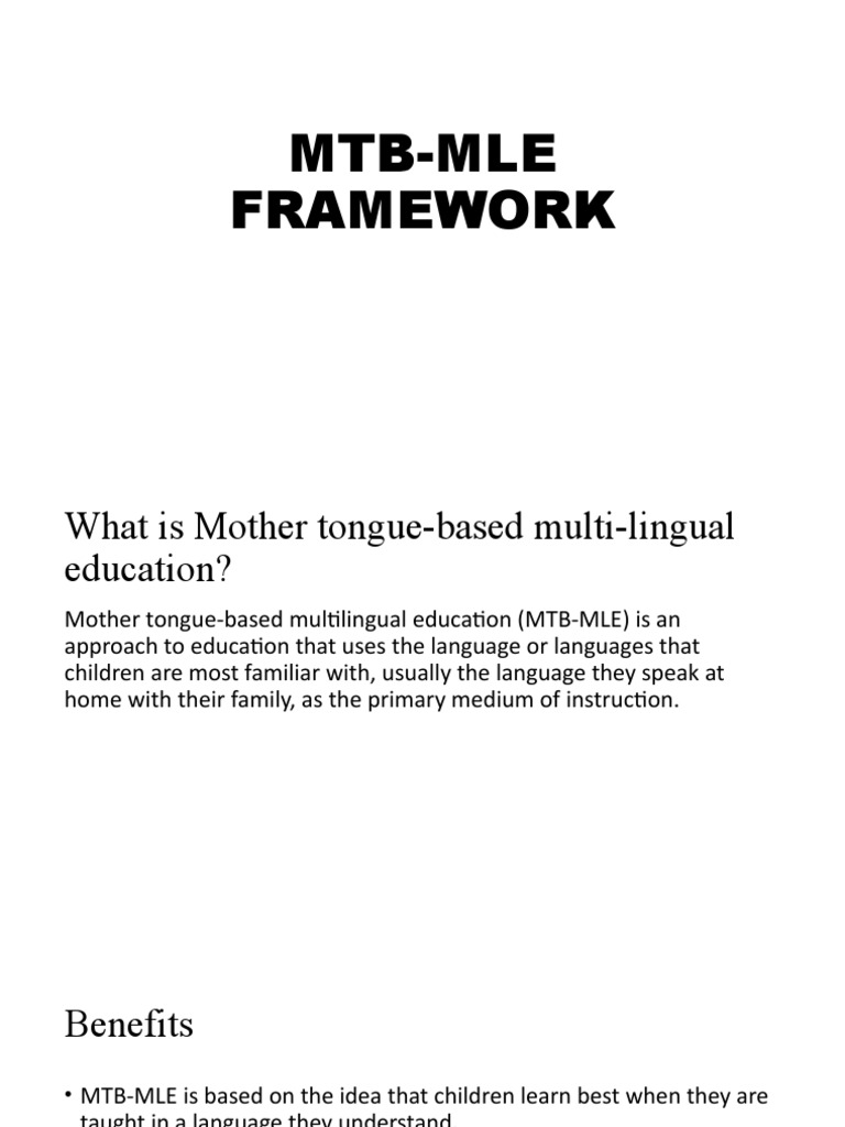 MTB MLE Framework Presentation1 | PDF | Language Arts & Discipline