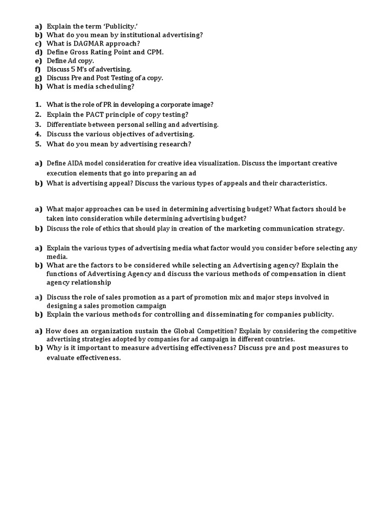 IMC Questions | PDF