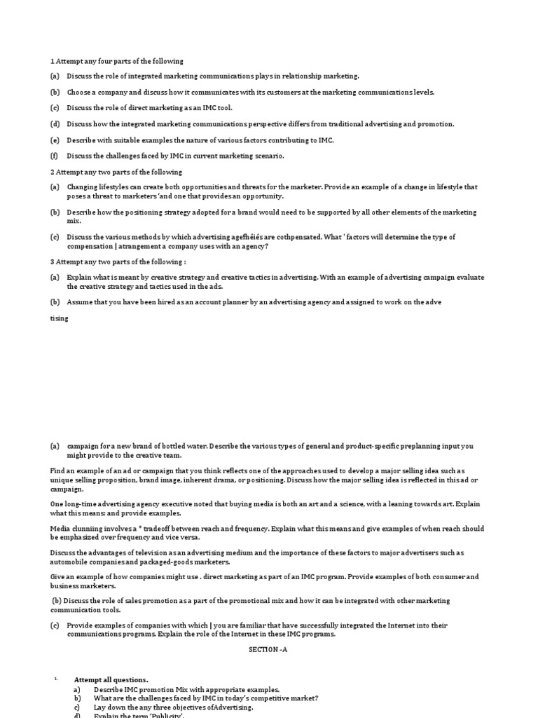 Imc QP | PDF | Marketing | Marketing Communications