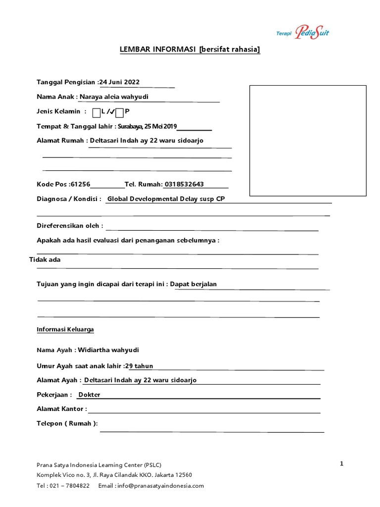 Form Isian Klien Baru | PDF