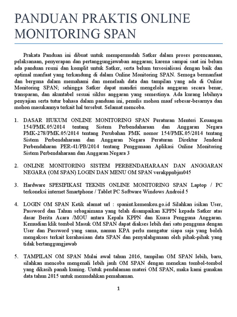 Panduan Praktis Online Monitoring Span | PDF