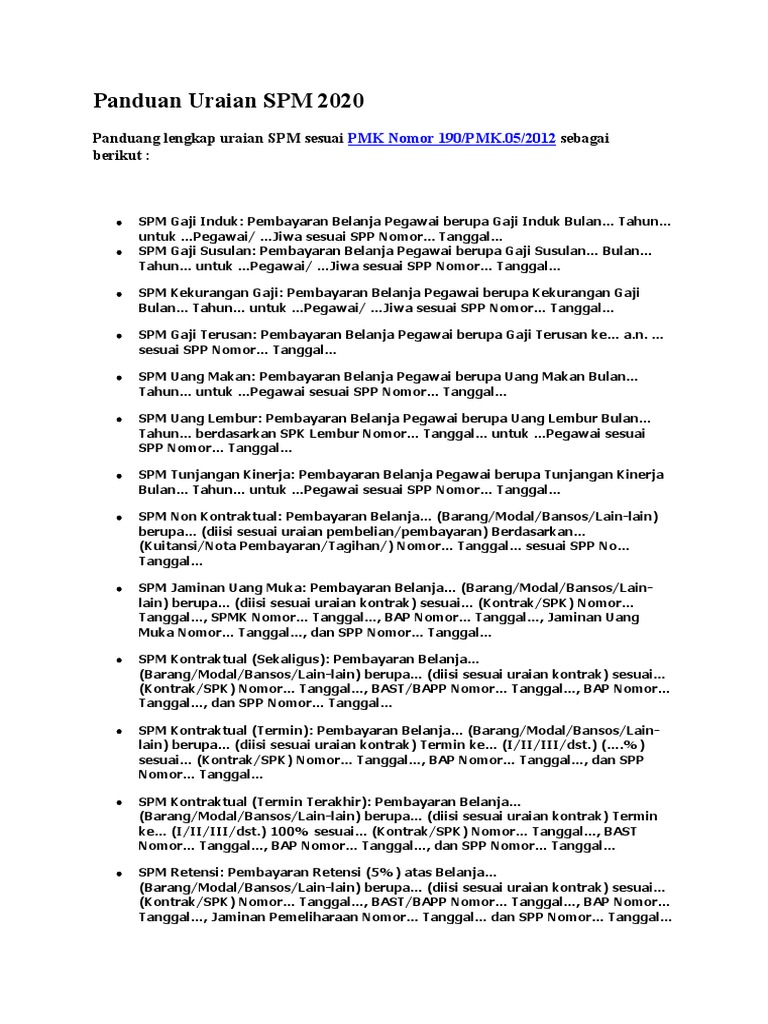 Panduan Uraian SPM 2020 | PDF