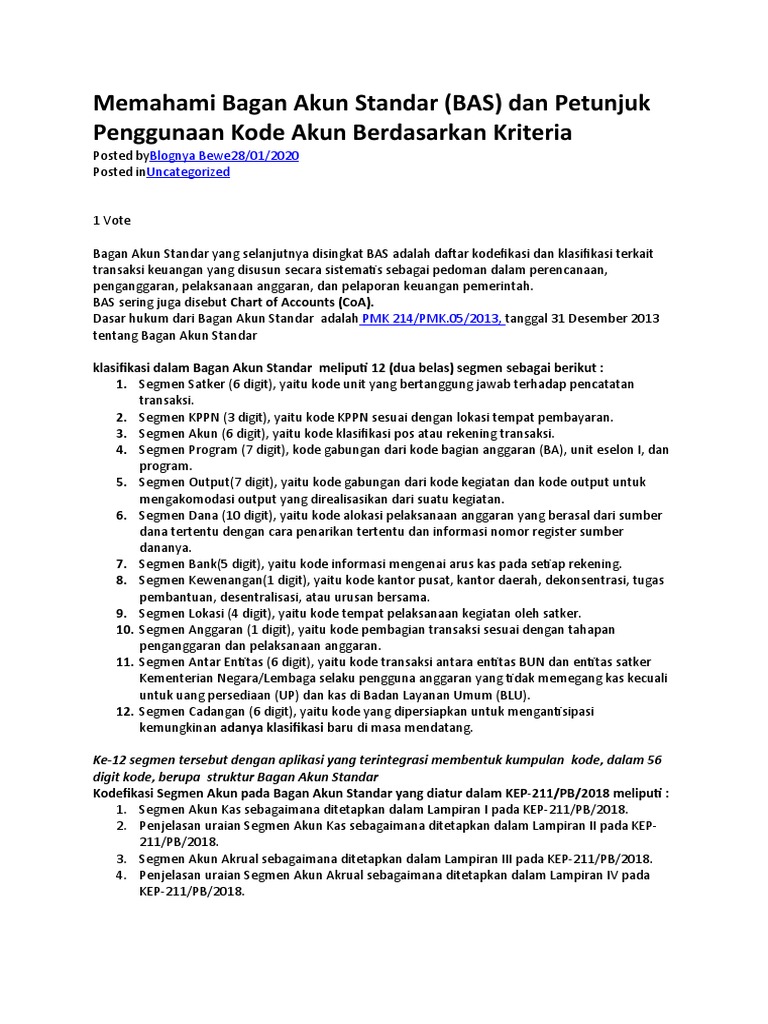 Memahami Bagan Akun Standar | PDF