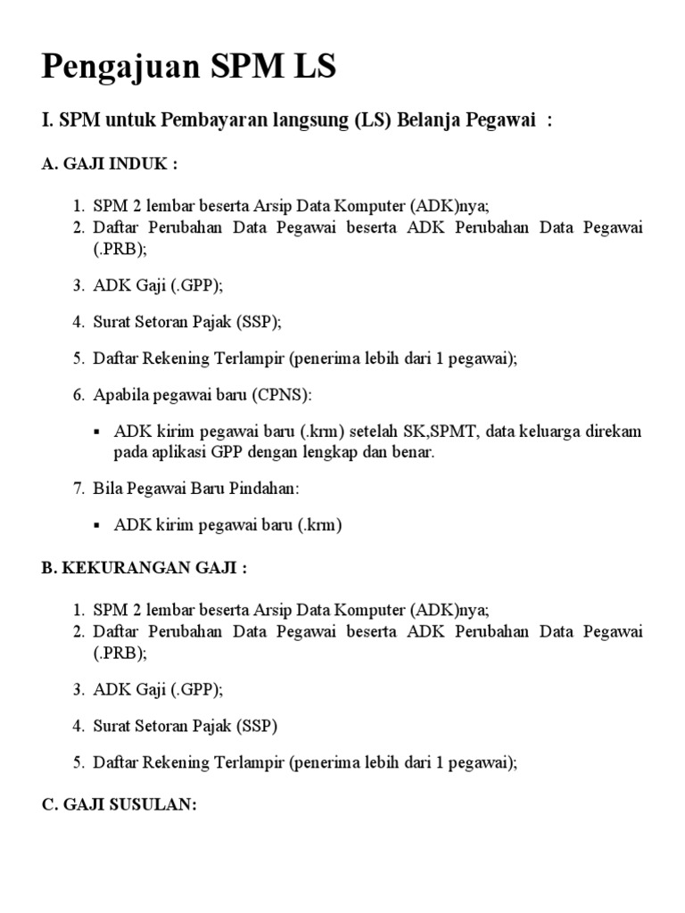 Pengajuan SPM LS | PDF