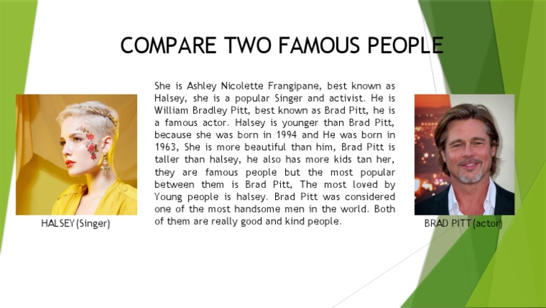 Halsey vs. Brad Pitt: Popularity Comparison | PDF