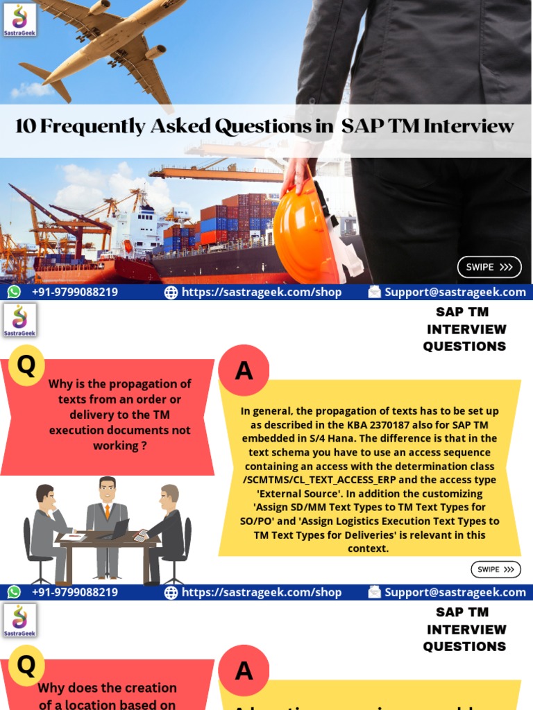 10 Frequently Asked Questions in SAP TM Interview | PDF | Information ...
