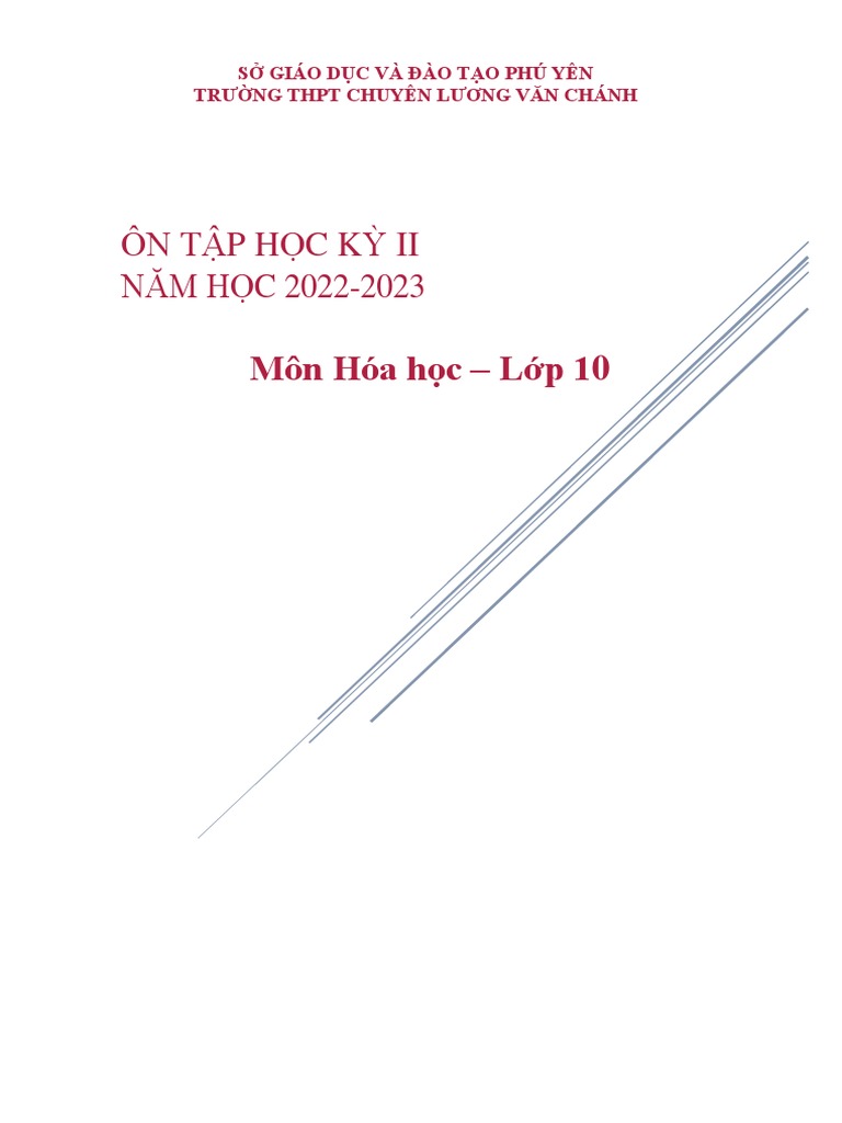 Đề cương Hóa học 10 - HKII | PDF