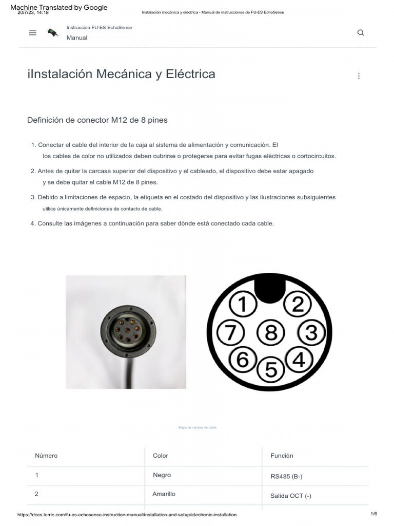 STEP 2 Mechanical and Electrical Installation - FU-ES EchoSense Instruction Manual Spanish | PDF ...