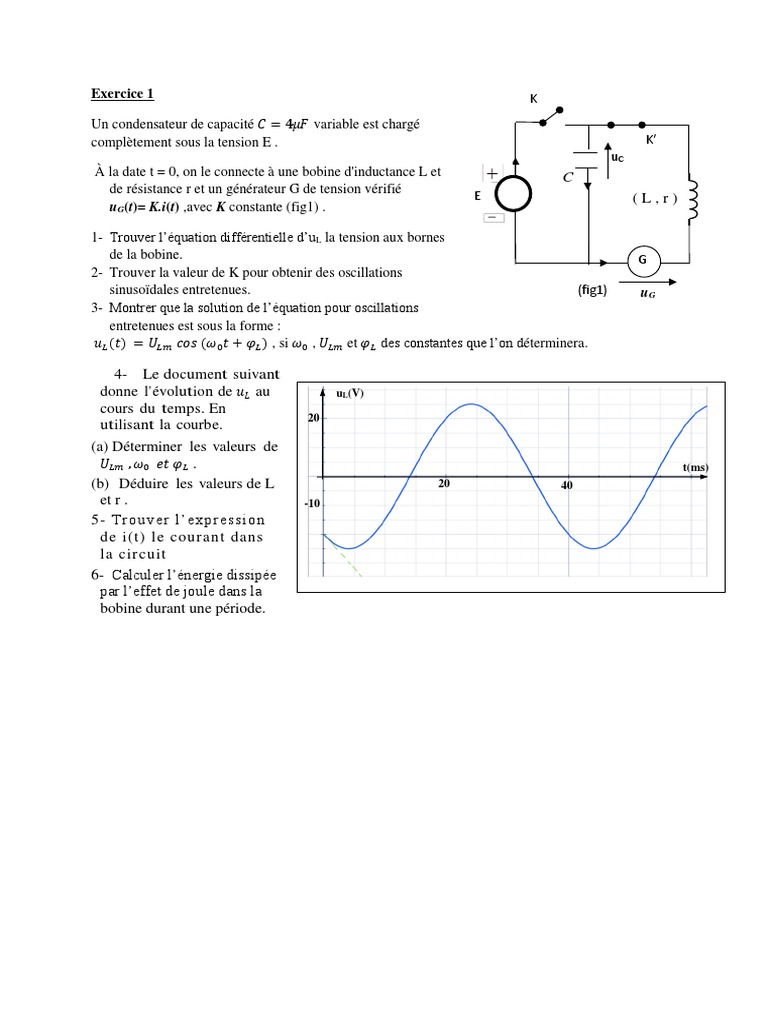 Exercice 1 de RLC Libre | PDF