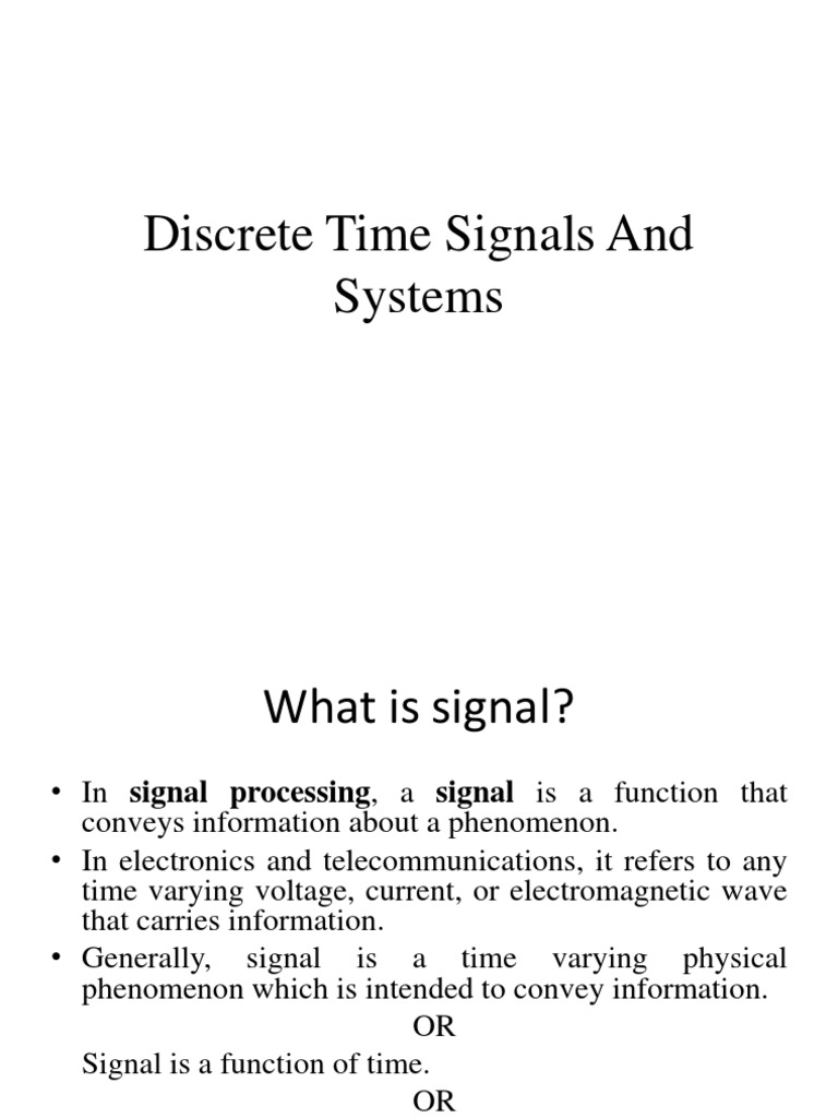 Unit 1 - Discrete Time Signals and Systems | PDF | Analog To Digital ... Unit 1 - Discrete Time Signals and Systems | PDF | Analog To Digital ...