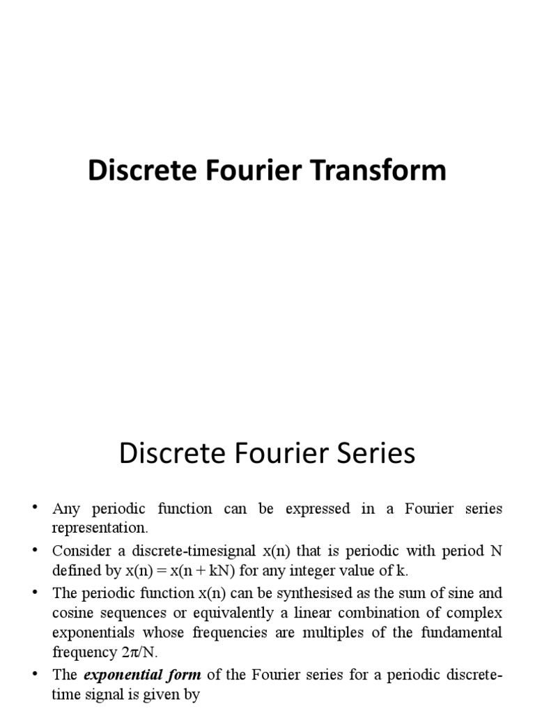 Unit 3 - Discrete Fourier Transform | PDF | Discrete Fourier Transform ...