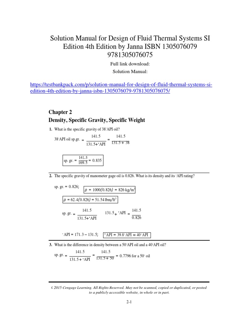 Design of Fluid Thermal Systems SI Edition 4th Edition by Janna ISBN ...