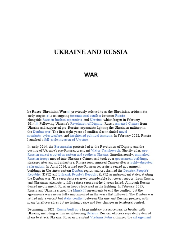 Ukraine and Russia War 2022-2023 Updates | Download Free PDF ...