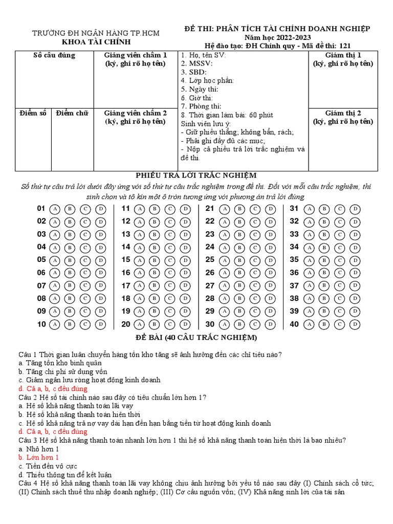 ĐỀ THI PTTCDN | PDF