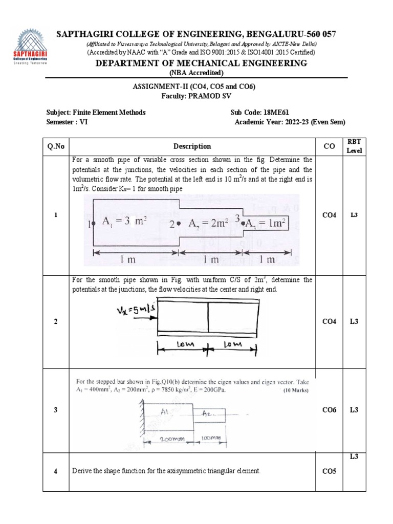 Fem Assignment 2 | PDF | Finite Element Method | Mathematical Analysis