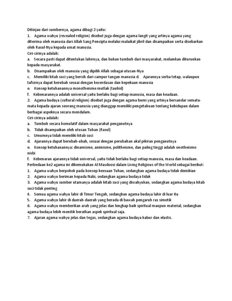 Klasifikasi Agama Dan Agama Islam | PDF