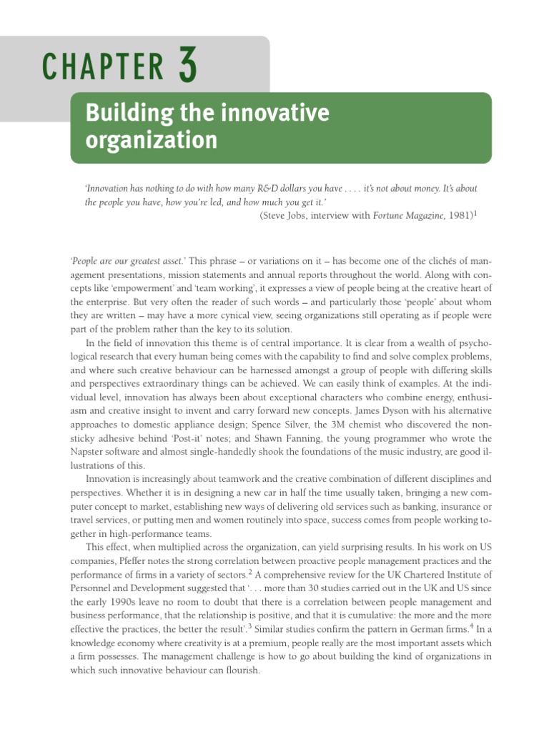 Book - Managing Innovation - Building The Innovative Organization | PDF ...